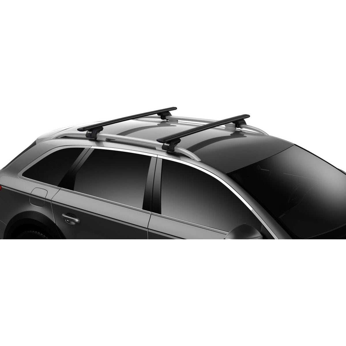 Volvo XC90 2015-ON (w/ raised rail) - Thule WingBar Evo Roof Rack Blac ...